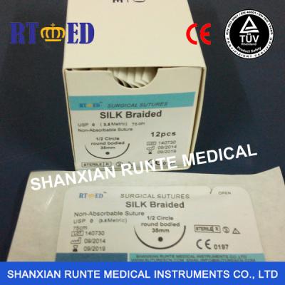 China Excellent Quality,Best Price,Disposable Surgical Medical Suture of Silk Braided with Needle,hot  selling fast delivery for sale