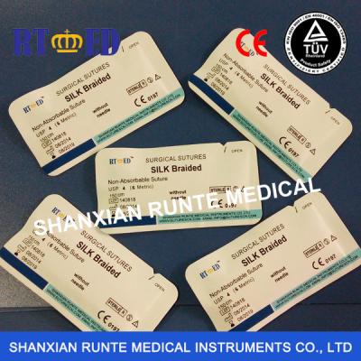 China SILK  Suture ,Non-absorbable, Sterile Disposable Surgical Medical Suture, Black Braided,CE/ISO Approved Natural Silk for sale