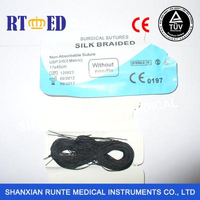 China Cheap,CE&ISO Certified Natural Braided SILK Suture,Sterile Disposable Surgical Medical Suture(Catgut/PGA/PGLA/PDO/Nylon) for sale