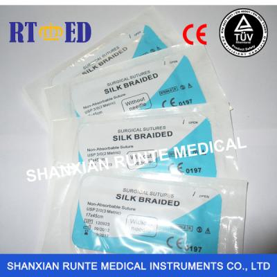 China Factory offer,CE&ISO Certified Braided SILK Suture,Sterile Disposable Surgical Medical Suture(Catgut/PGA/PGLA/PDO/Nylon) for sale