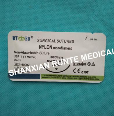 China CE&ISO Approval,Skin Closure Surgery Medical Sterile Non Absorbable Monofilament Nylon Suture(Catgut/PGA/PGLA/PDO/Nylon) for sale