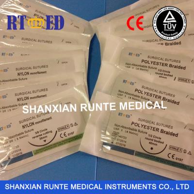 China General surgery CE&ISO Approval Surgical Medical Polyester sutures, Non Absorbable sterial, safe material of polyamide for sale