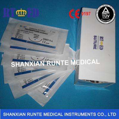 China Good quality service Surgical Medical Non Absorbable sterial material Polypropylene sutures,(catgut/PGLA/silk/nylon etc) for sale