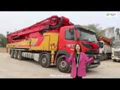 SANY Used Concrete Trailer Pumps 56M Second Hand Concrete Pump Truck
