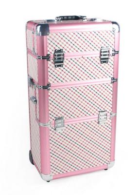 Cina Bello modello della scatola di bellezza di viaggio del carrello della cassa dell'organizzatore cosmetico rosa del truccatore in vendita