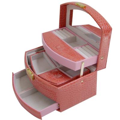 China Las cajas de almacenamiento duplicadas hogar de la joyería modificaron a señora Necessity Waterproof del Pvc para requisitos particulares 3 capas en venta