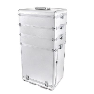 China Caja de plata del maquillaje de la carretilla/caja hermosa del modelo de la caja cosmética de la carretilla en venta