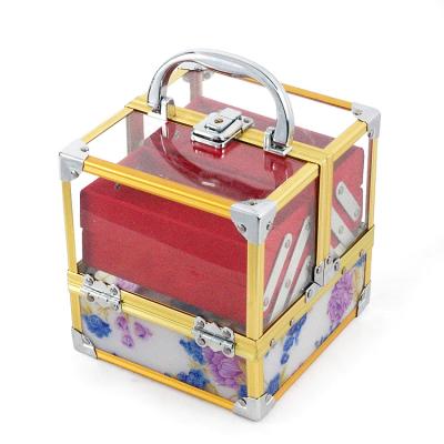China Almacenamiento cosmético plástico portátil de acrílico modificado para requisitos particulares del maquillaje del plástico transparente de la caja/de la joyería en venta