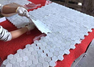 China Natural Art Grey 305x305mm 10mm Marble Flower Mosaic Tile for sale