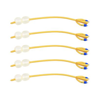 Cina pallone doppio di modo del catetere 4 di Foley del lattice di 24Fr 50cc intermittente in vendita