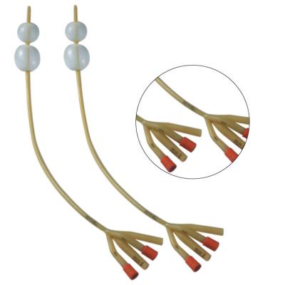 Cina pallone doppio di modo del catetere 4 di Foley del lattice di 24Fr 50cc intermittente in vendita