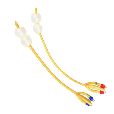 Cina Catetere del lattice 18fr 30cc Foley, catetere rivestito di silicone di Foley del doppio pallone di 4 modi in vendita