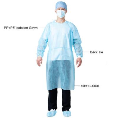 Cina Livello medico 20gsm-65gsm dell'abito AAMI PB70 di isolamento del PE EN13795 dei pp in vendita