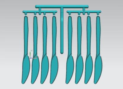 Cina High speed Disposable knife Mould with Hot-Runner For PP/PS 64cavity in vendita
