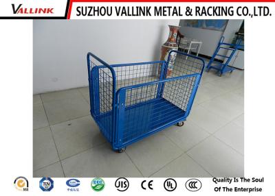 China 4 Closed Steel Mesh Sides Hand Truck Cart For Workplace Safety Loading for sale
