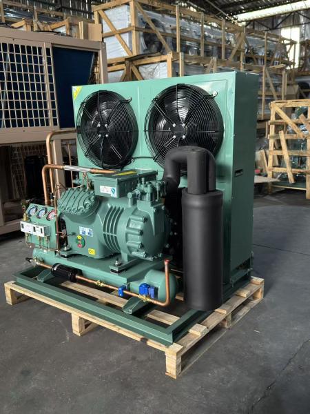 Quality Custom Refrigeration 30HP Low Temperature Air Cooled Condensing Unit with Semi-Hermetic Compressor Motor for Cold Storage Rooms for sale