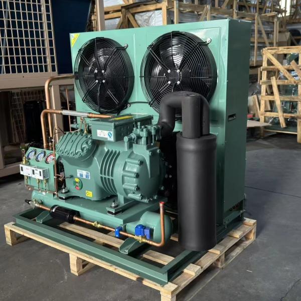 Quality Industrial 10HP Air Cooled Condensing Unit with Semi-Hermetic Refrigeration Compressor and Motor for Cold Room Storage for sale