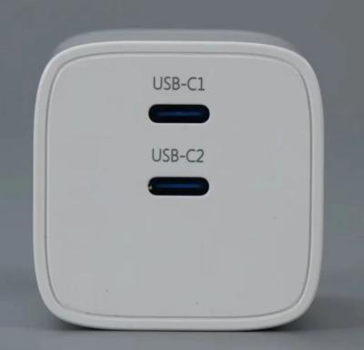 China Intelligent Cell Mobile Phone QC3.0 PD 45W GaN Adapter USB Type-C USB-C Multi 2 Port Universal Foldable Plug Fast Charger for sale