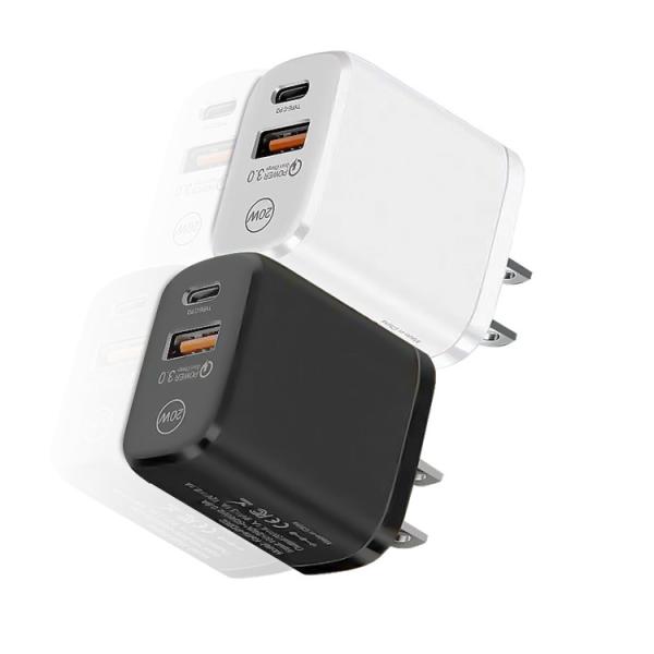 Quality LCD Wall Mobile Phone Chargers 20W Mini White Fast Charger   PD Charger for sale