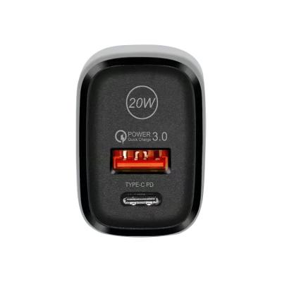 China LCD Wall Mobile Phone Chargers 20W Mini White Fast Charger   PD Charger for sale