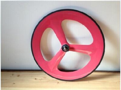 China YOUNGFANBIKE popular red Cheap 700c  /3-spoke carbon clincher wheel for road &track bike for sale