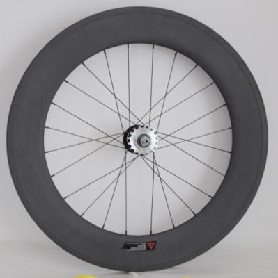 China Best pirce Chinese700c 88MM Carbon Tubular wheelsets with width 23mm fixed gear track bike for sale