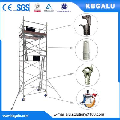 China Double width aluminum scaffold tower with 6.0m standing height for sale