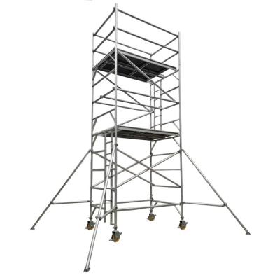 China Double width aluminum scaffold tower with 4.5m standing height for sale