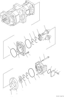 China 705-14-41010 705-14-41040 Voor Komatsu Bulldozer D155AX-5 WA450 470-1 Hydraulische pomp Kolvenpomp Naverkoop Te koop