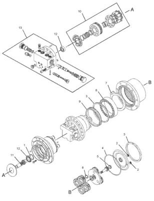 중국 144-5196 209-6663 CAT 301.5 301.6 301.8 굴삭기 여행 어셈블리 최종 드라이브 원래 여행 모터 판매용