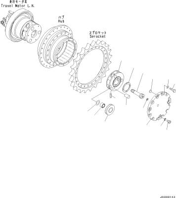 중국 11Y-27-30401 Komatsu D31EX-22 D37EX-22 D31PX-22 D37EX-22 불도저 여행 어셈블리 최종 드라이브 원래 여행 모터 판매용