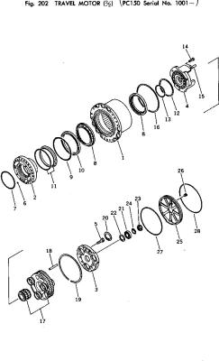 중국 21K-60-00020 Komatsu PC150-1 굴삭기 여행 어셈블리 최종 드라이브 원래 여행 모터 애프터 마켓 고품질 판매용
