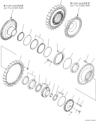 중국 195-27-00411 195-27-00410 195-27-00435 코마쓰 볼도저 D375A-3 이동 조립 최종 드라이브 이동 모터 판매용
