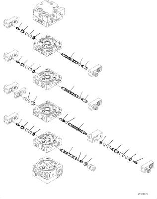 China Válvula de control principal hidráulica para Komatsu D37EX-23 D37PX-23 D39EX-23 D39PX-23 BULLDOZERS Partes de máquinas de construcción en venta