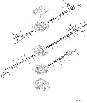 Cina 723-54-16302 723-54-16301 723-54-16300 Per Komatsu WA380-6 WA430-6 Caricatori a ruote Valvole idrauliche di controllo principale Parti di macchinari da costruzione Mercato di ricambio Alta qualità Originale in vendita