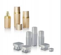 Quality Square Shape Double Walls Facial Cream Lotion Cosmetic Packaging Bottle with for sale