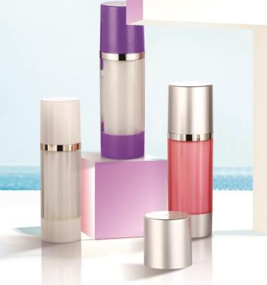 Cina Flacone di crema a doppia camera di forma rotonda con capacità 15ml *2 / 25ml *2 e materiale acrilico per packaging cosmetico in vendita