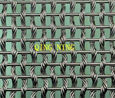 China QingNing architetural mesh for wall caldding, woven cable shape with bright metal color make the building elegant1 for sale