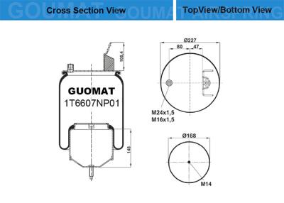 Cina VOL-VO 6607 airbag del Firestone del camion di N P01 con pistone di gomma/d'acciaio in vendita