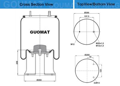 China GOODYEAR 1R13-732 Car Air Springs Flexmember 566263518 1T19E-3 For FRUEHAUF M001464 for sale