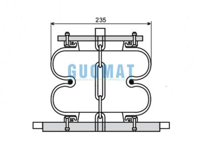 Chine 556238325 Goodyear Air Spring pour remorque Ballon d'air à double suspension enroulée à vendre