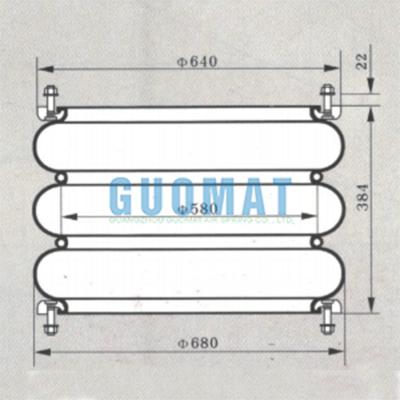Chine W01-358-7304 Isolateur de ressort à air en plaque d'aluminium de pierre de feu avec anneau de bride à vendre