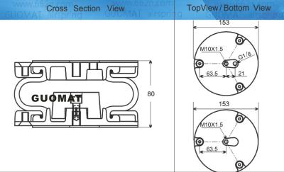 Chine ressort pneumatique 1B5003 industriel en caoutchouc des soufflets 1B5003 NON avec la plaque d'acier forte à vendre