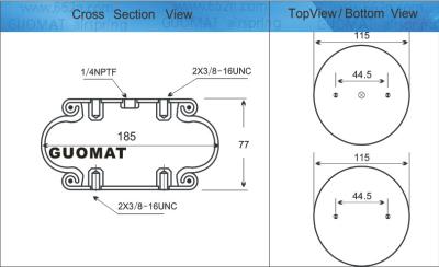 Chine Soufflet 1B7551 non 1B190C compliqué de la suspension GUOMAT de ressort pneumatique de Firestone W01-358-7551 NON à vendre