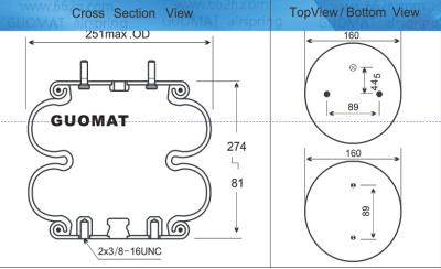 Chine Soufflet industriel en acier en caoutchouc Contitech FD 200-19 d'air 539 no. 578923211 de Firestone W01-358-6890 Goodyear 2B9-606 à vendre