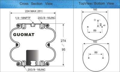 中国 Hendrickson S14318のための豊富なブロックが付いているゴム製うなり声のGoodyearの空気ばね2B9-201 販売のため