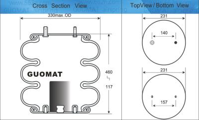Chine ressort pneumatique 6.52kg industriel Contitech pi 330-29 433 hauteur maximum 460mm de Firestone W01-358-8016 à vendre