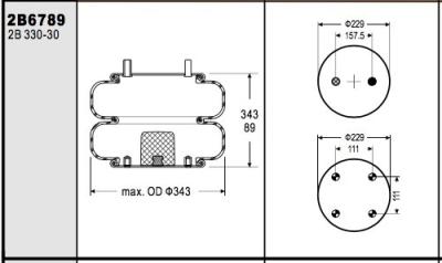 Chine Ressort pneumatique TS16949 industriel W01-358-6789 Contitech FD330-30 512 pour Hendrickson 001503 AUX. à vendre