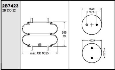 Chine Ressort pneumatique de W01-358-7423 2B12-432 Contitech FD330-22 368 pour la SÛRE P10-784 à vendre