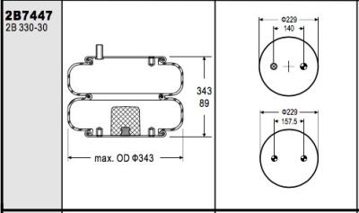 Chine Pression silencieuse de MPA du ressort pneumatique de camion du conducteur W01-358-7447 de Contitech FD330-30 340 0.2-0.8 à vendre